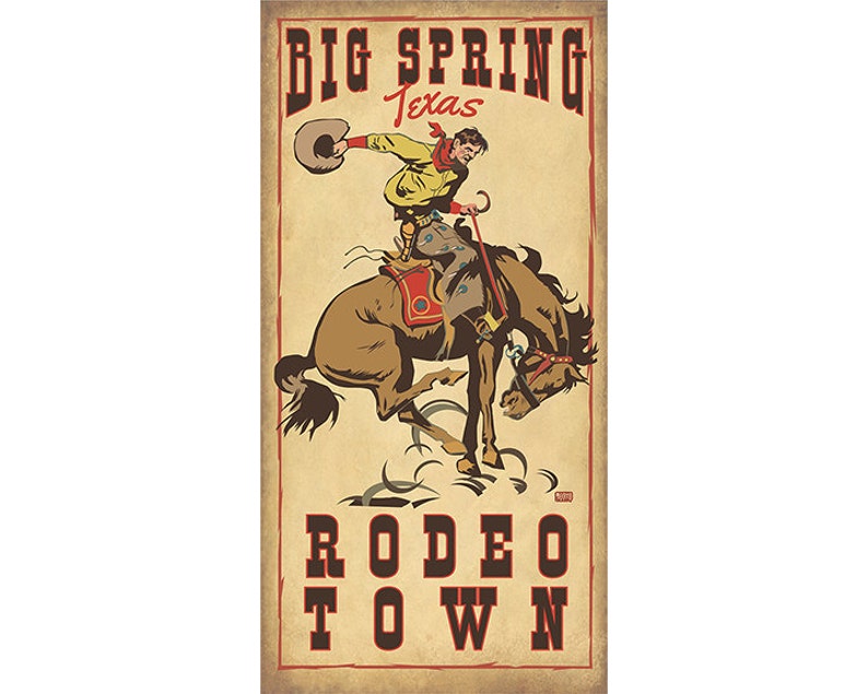 Big Spring Texas Rodeo Bronc Rider Poster - Etsy