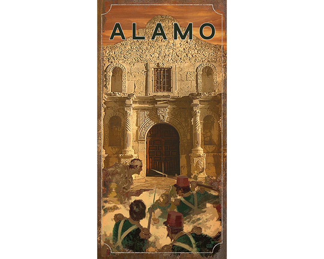Poster of the Alamo in San Antonio Texas, Battle of the Alamo - Etsy