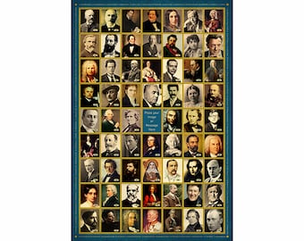 Set of Classical Composers Poster, Classical Music, Music Poster, Music ...