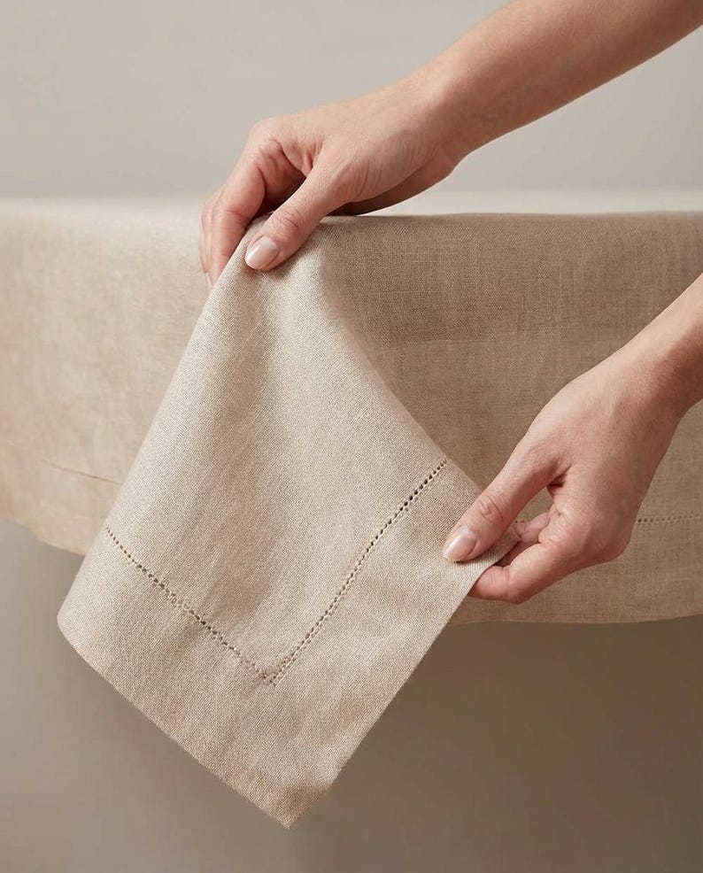 Beige European Linen Tablecloth – Neutral Dining Table Linen – Custom ...