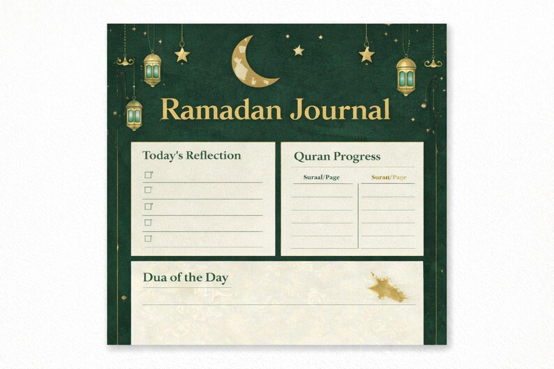 Ramadan Meal Planner | Islamic Daily Journal, Suhoor & Iftar (PDF ...