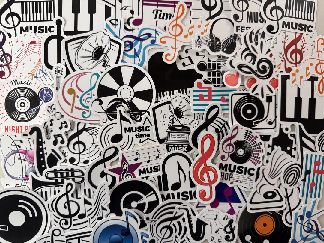 Music Note Stickers Vocal Music Lover Vinyl Decals Waterproof Guitar
