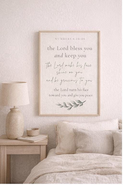Numbers 6:24–26 Printable Wall Art | Bible Blessing Wall Art ...