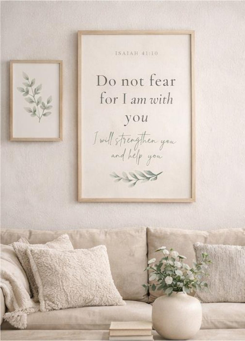 Christian Wall Art Printable, Isaiah 41:10 Scripture Print, Do Not Fear ...