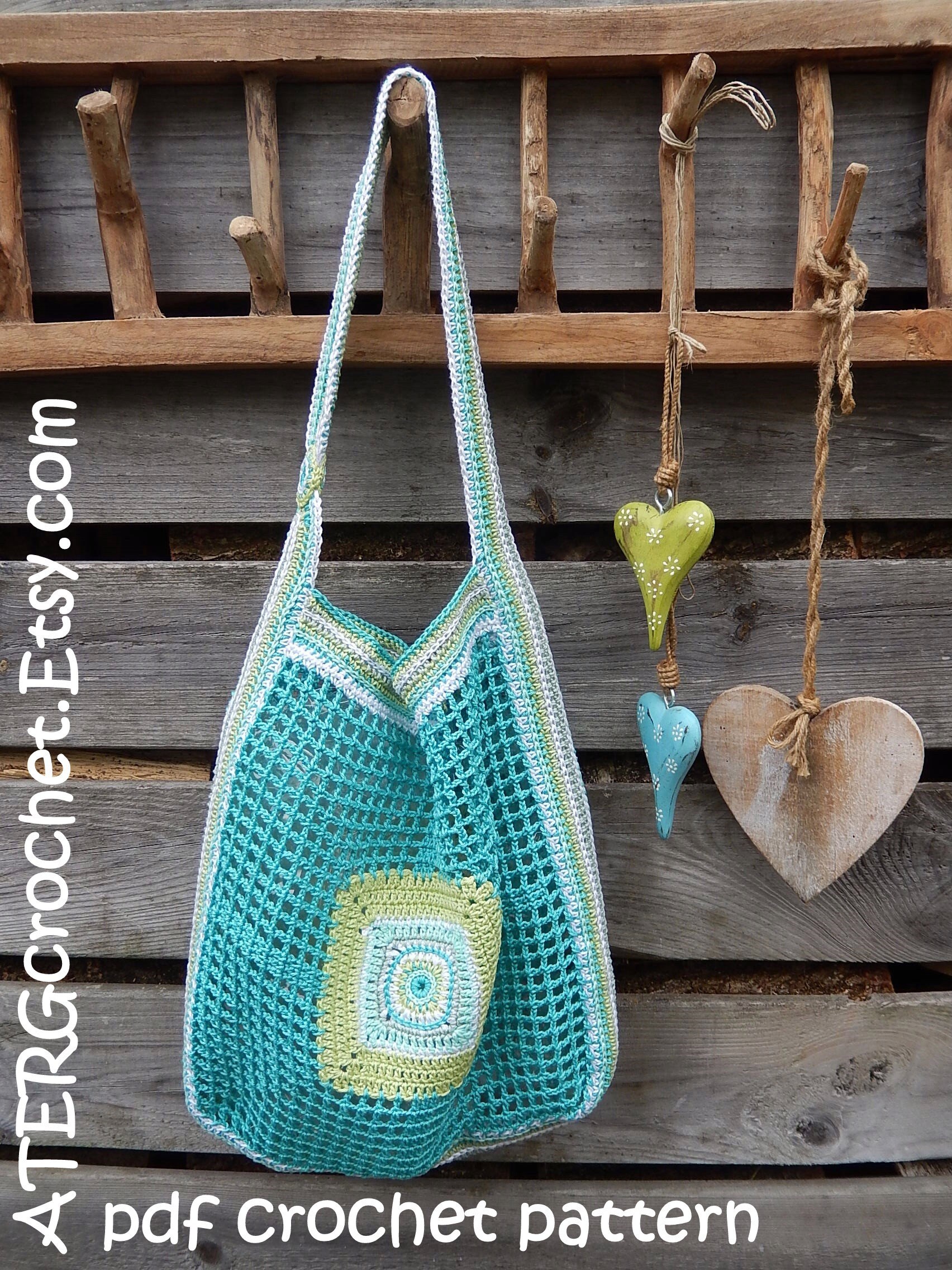 Crochet Pattern MARKET TOTE BAG 'square' by | Etsy