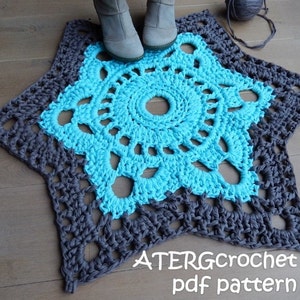 Crochet Pattern STAR RUG by Atergcrochet - XL Crochet - Etsy