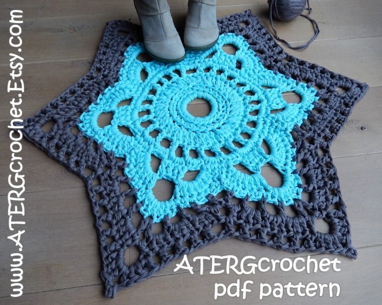 Crochet Pattern STAR RUG by Atergcrochet XL Crochet - Etsy