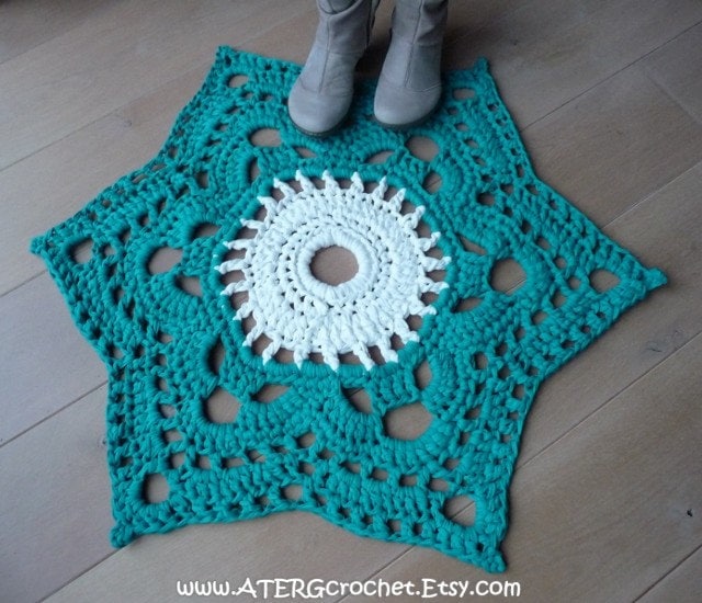Crochet Pattern STAR RUG by Atergcrochet XL Crochet - Etsy