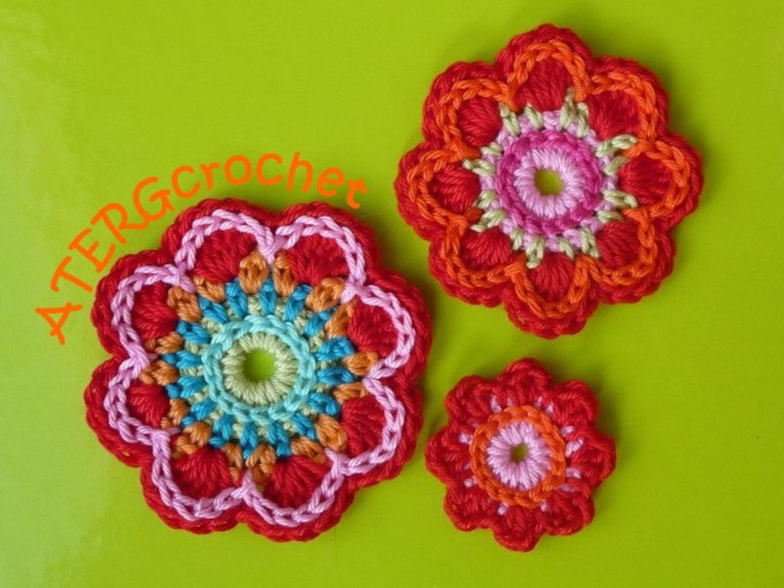 Crochet Pattern Triple Flower Power by Atergcrochet - Etsy