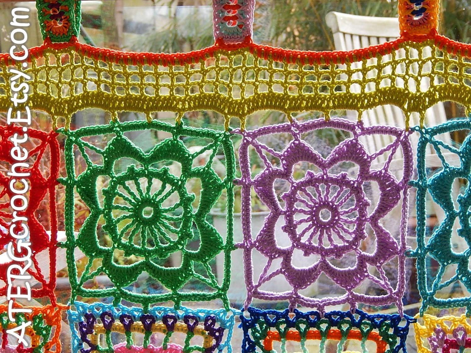 Crochet Pattern Boho Curtain 'panels' by Atergcrochet - Etsy