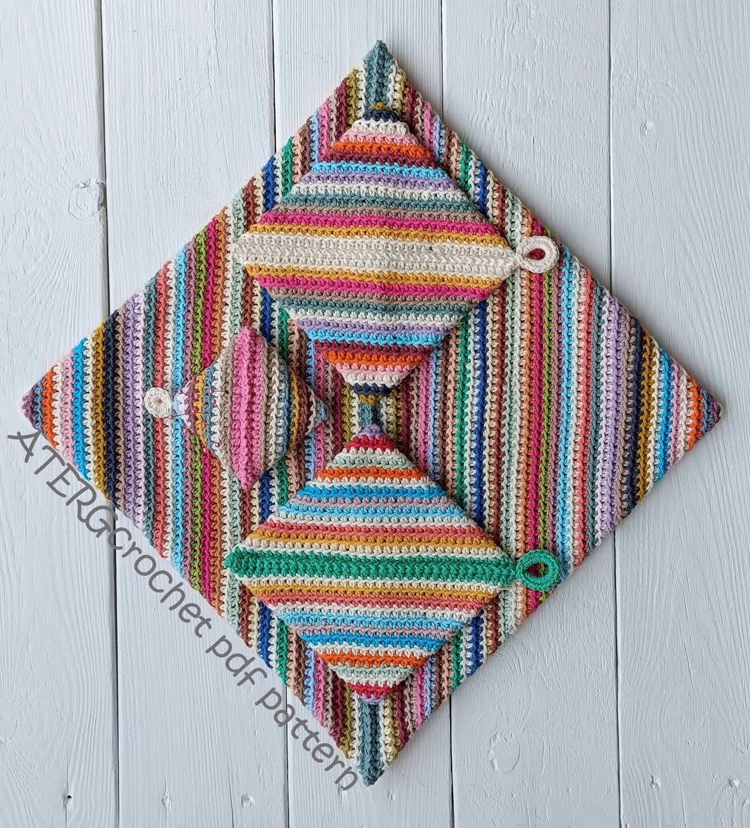 DOUBLE LAYERED POTHOLDER Crochet Pattern by Atergcrochet + Cushion ...