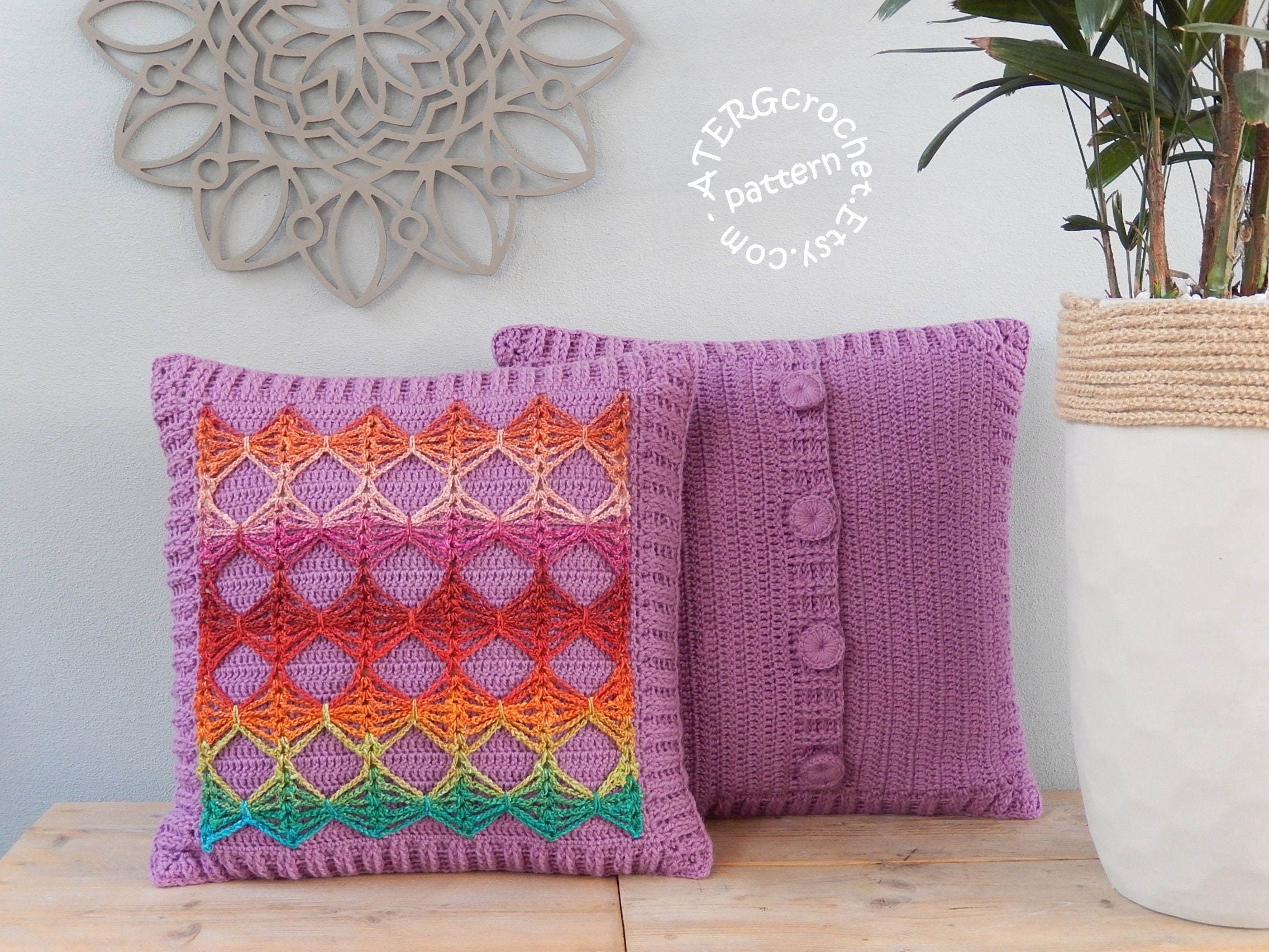 Crochet Pattern CUSHION COVER by Atergcrochet | Etsy