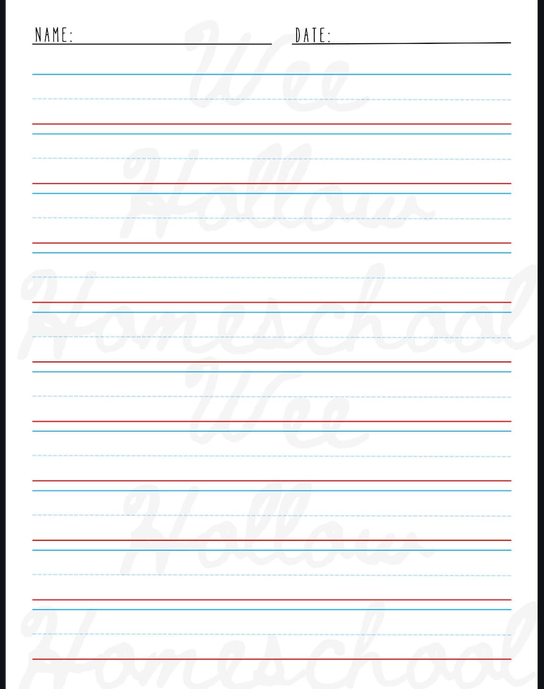 Kids Elementary Primary Kindergarten Lined Colored Handwriting Paper - Etsy