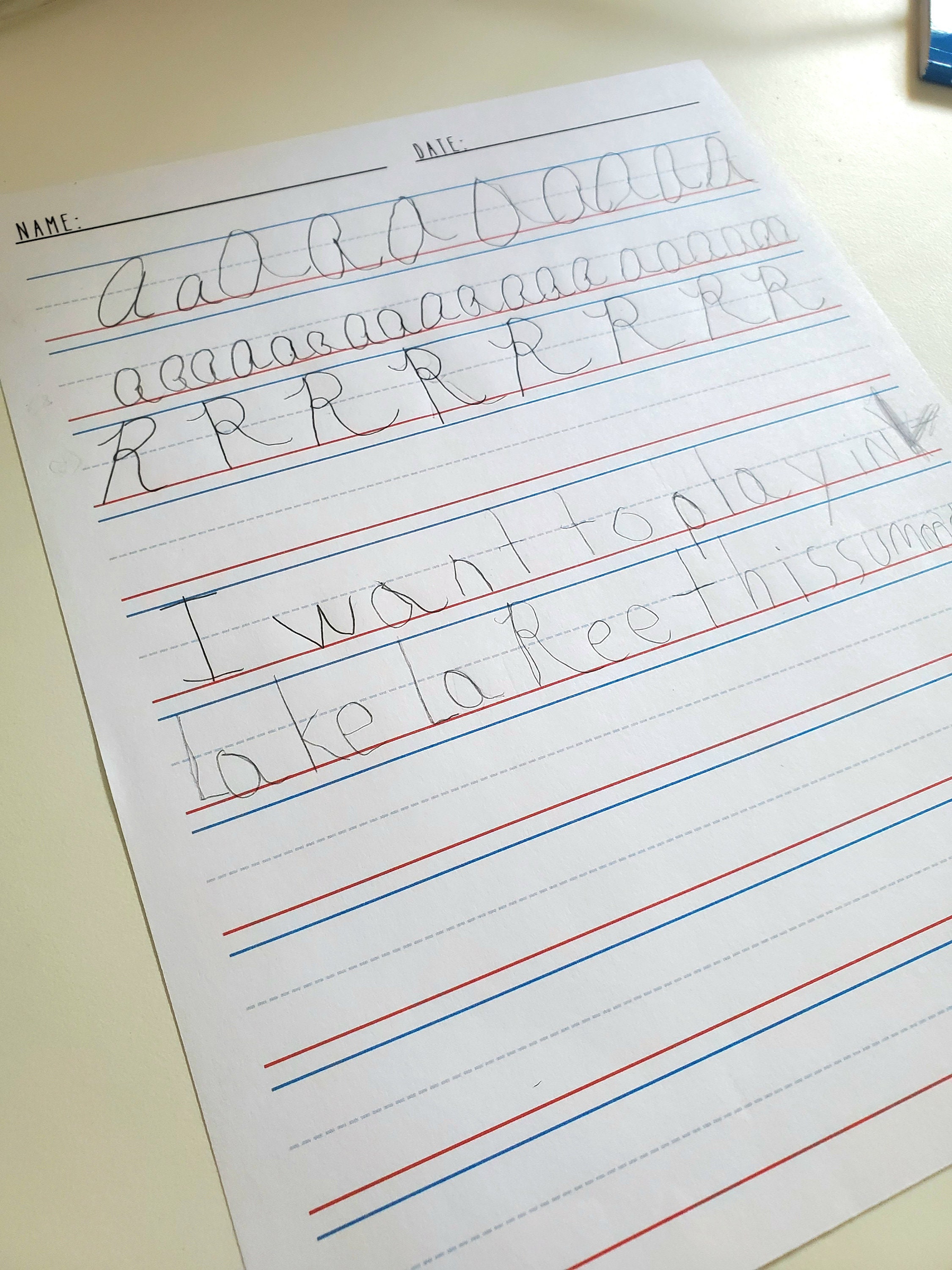 Kids Elementary Primary Kindergarten Lined Colored Handwriting Paper - Etsy