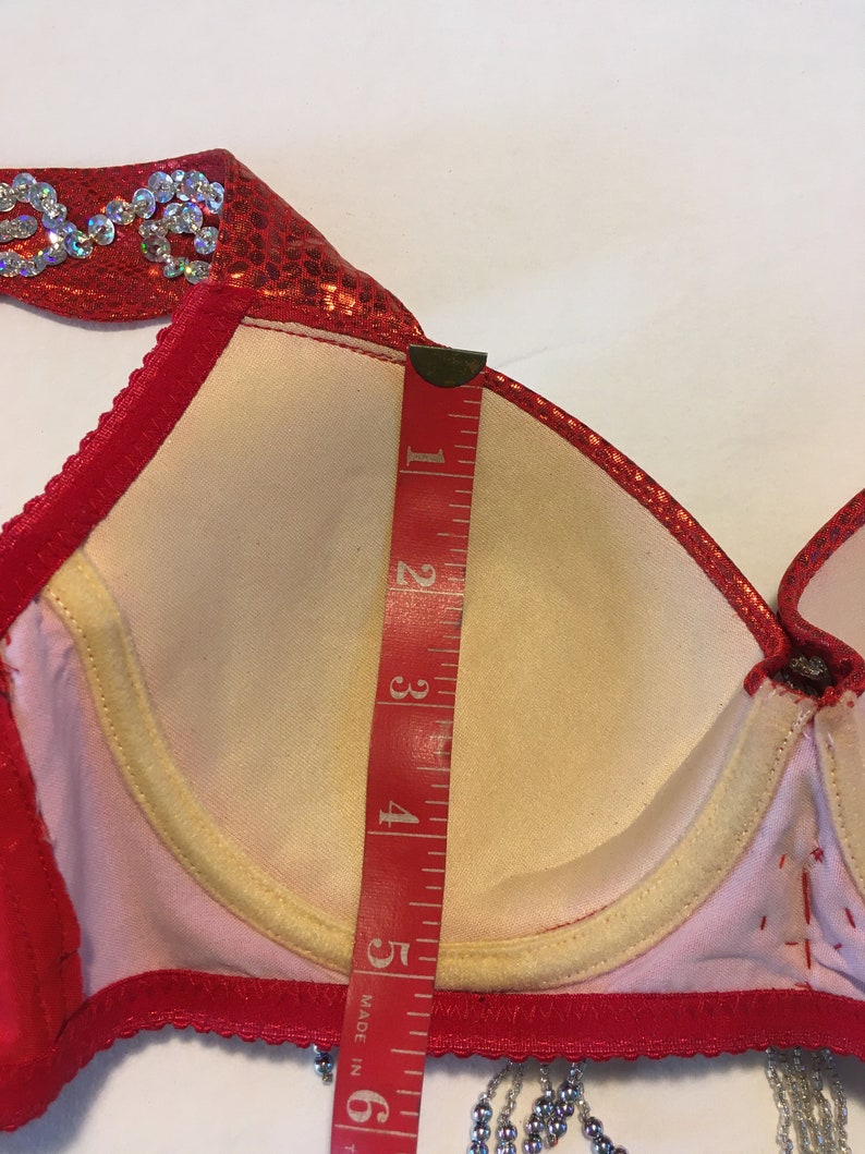 Red Cabaret Belly Dance Costume With Sequins and Beaded Fringe - Etsy