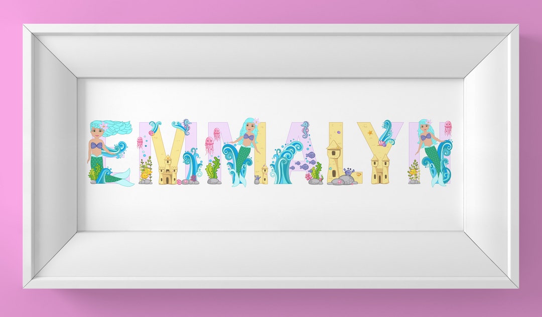 Digital File - Mermaid Name Art - Etsy