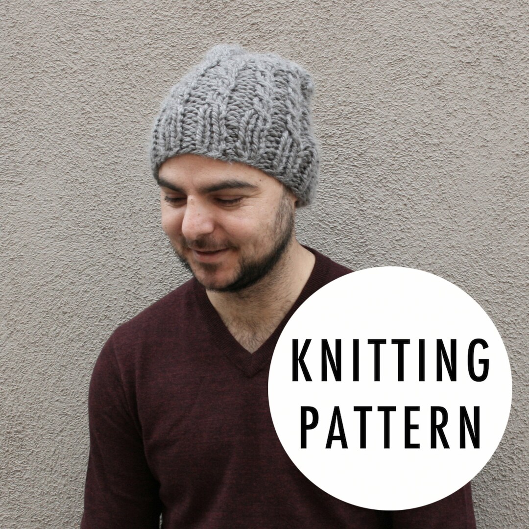 Knitting Pattern: Pylon Cable-ribbed Knit Beanie Hat Toque - Etsy