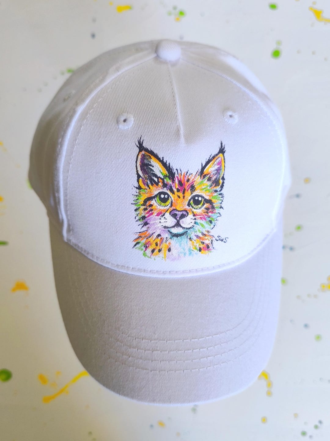 Hand-painted Lynx Children's Cap – Customizable Name – Original ...