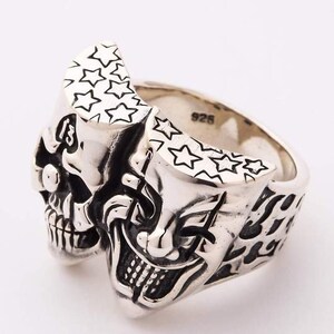 Joker Ring, Clown Ring, Sterling Silver Skull Ring, Gothic Ring, Number ...