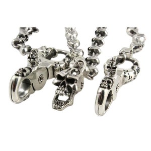 Sterling Silver Skull Wallet Chain - Etsy