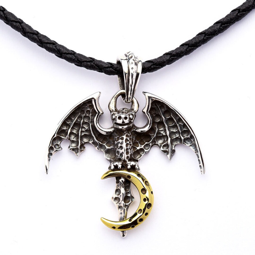 Bat Pendant, Sterling Silver Vampire Bat Gothic Pendant Necklace by ...