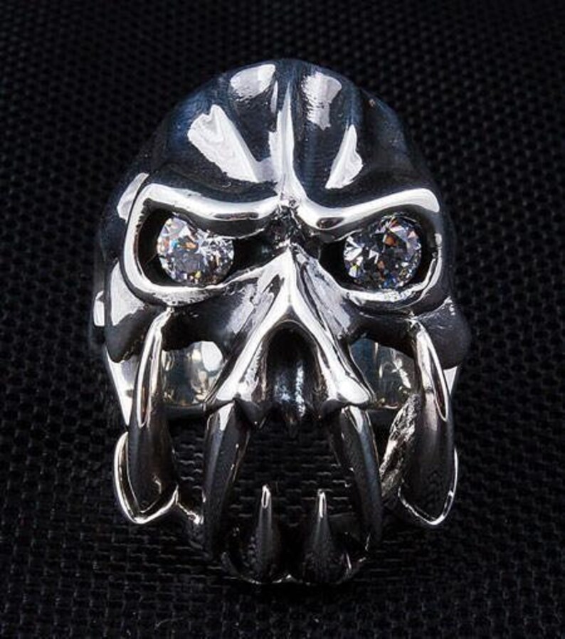 Silver Devil Ring Fang Ring Gothic Ring Men's Ring - Etsy