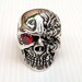 Red Eye Cyborg Skull Ring Sterling Silver Men's Ring - Etsy