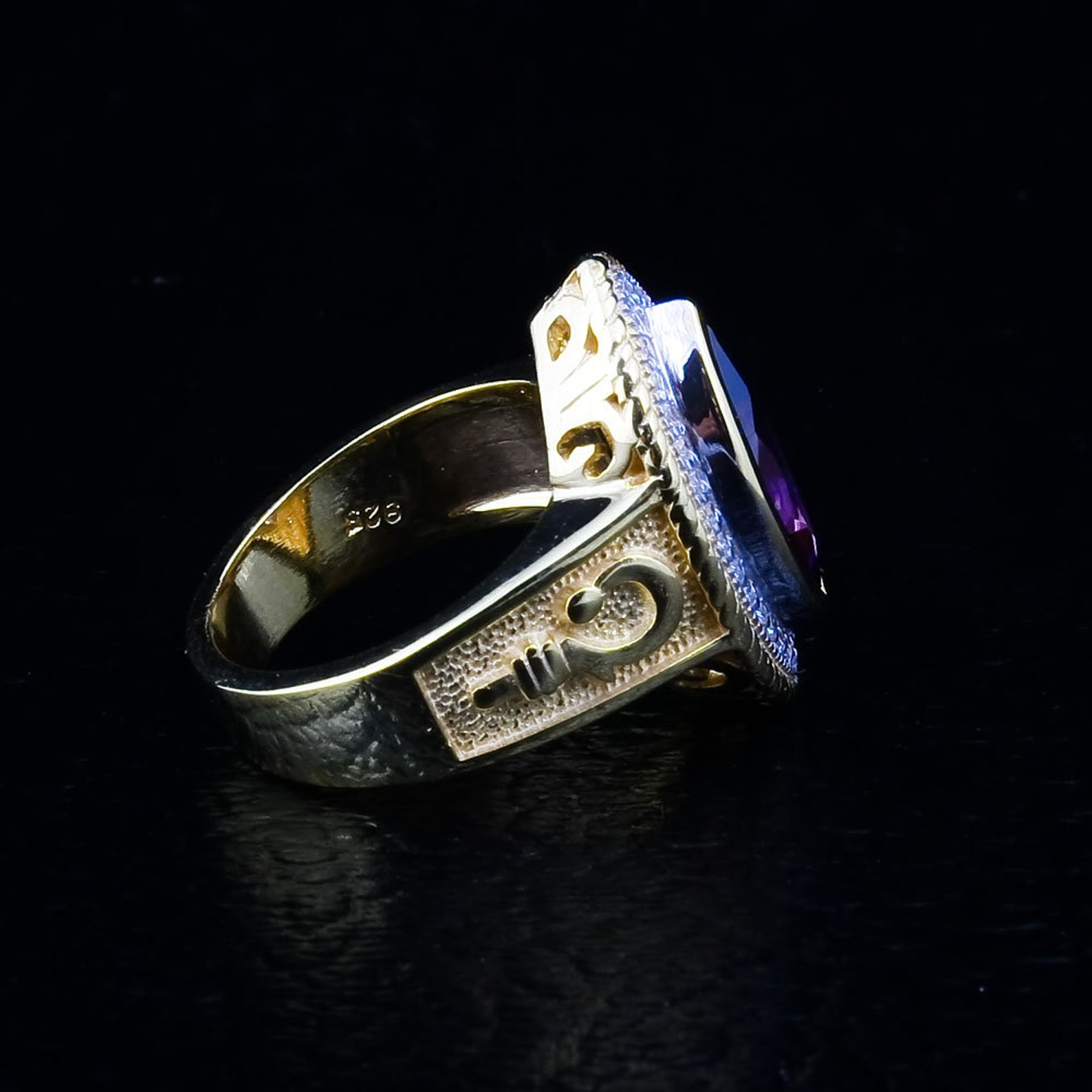 Gold Bishop Women's Ring Marquise Amethyst Ladies Ring | Etsy