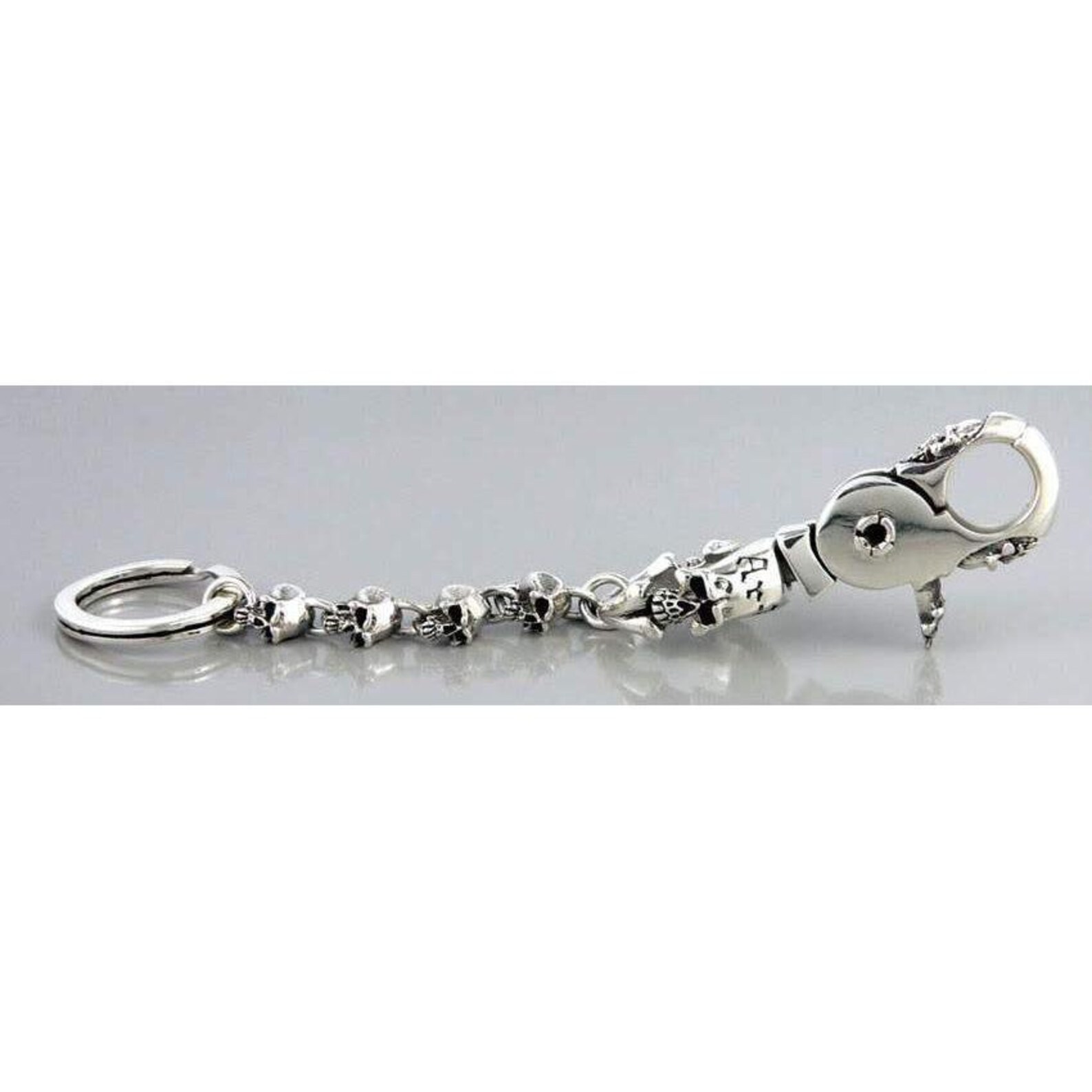 925 Sterling Silver Devil Skull Keychain Gothic Biker Key - Etsy