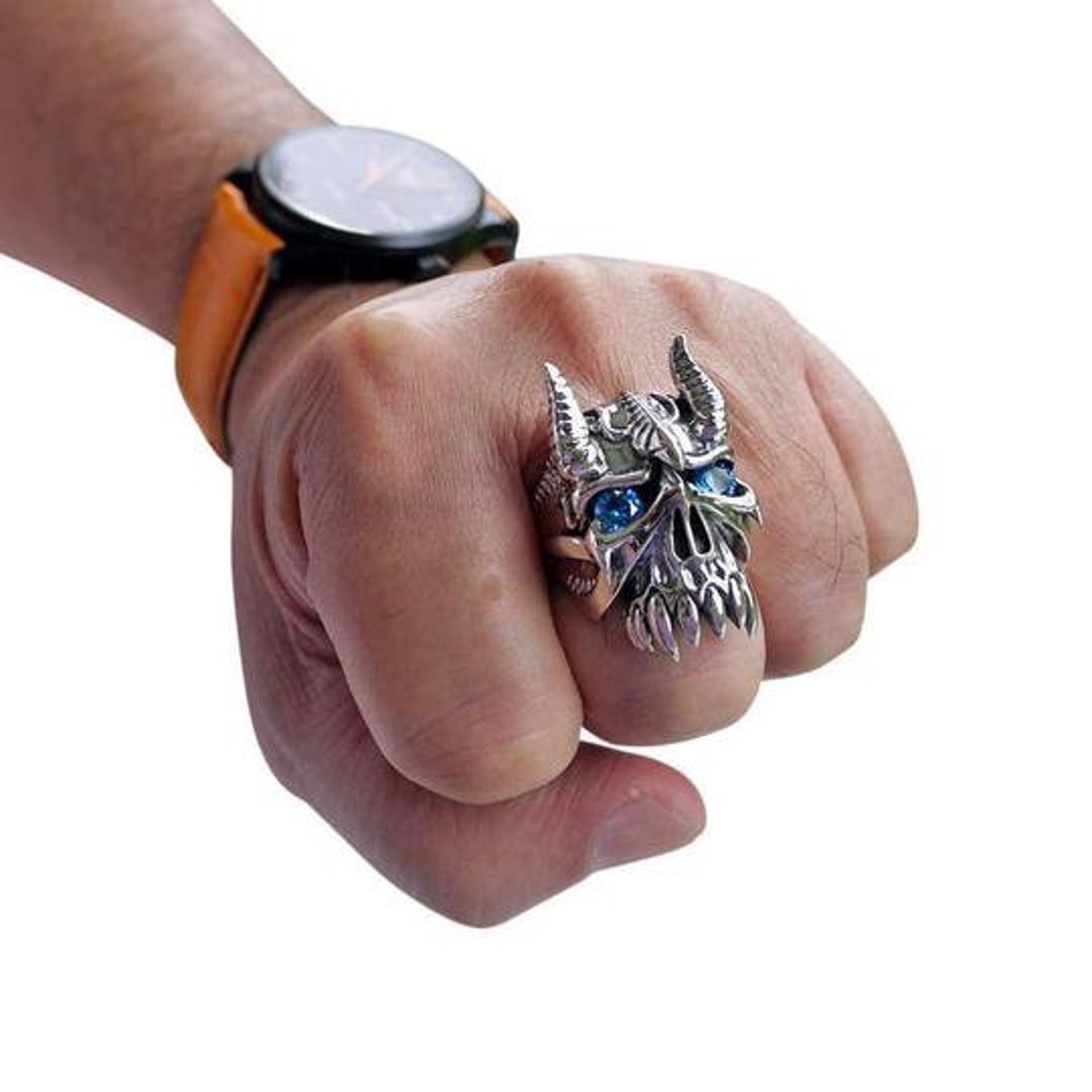 Bison Ring Horn Ring Bison Skull Ring Devil Ring Demon - Etsy
