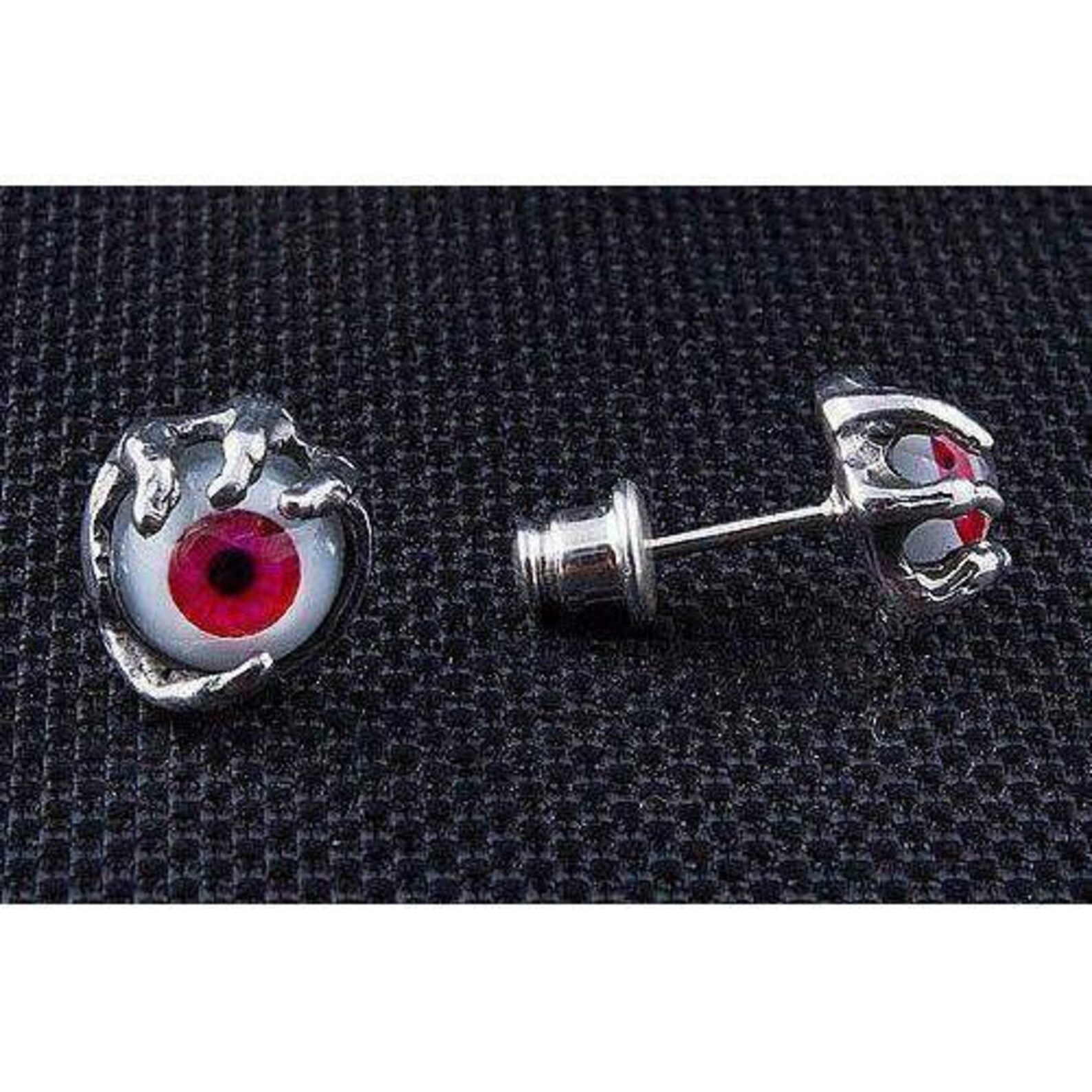 Sterling Silver Red Evil Eye Earrings - Etsy