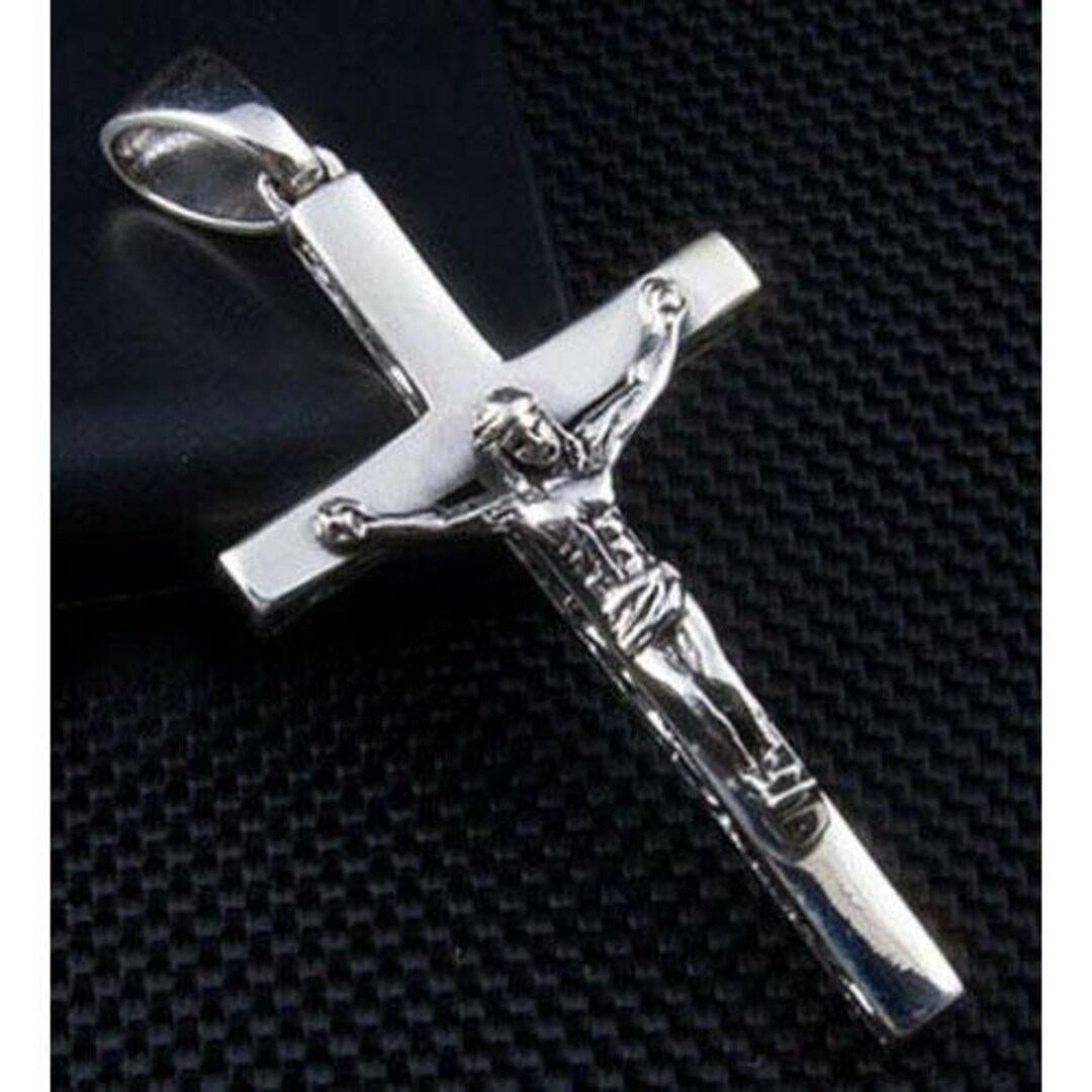 Small Jesus Pendant, 925 Sterling Silver Cross Pendant, Christian Charm ...