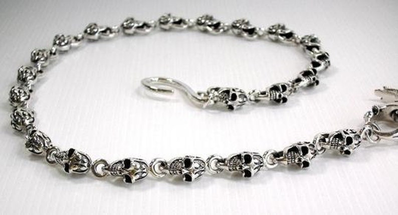 Skull Wallet Chain Silver Skull Chain Men's Silver Chain - Etsy
