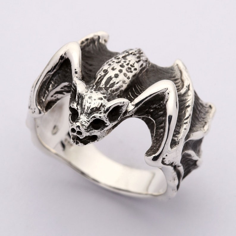 Bat Ring Sterling Silver Animal Ring Wings Ring Vampire | Etsy