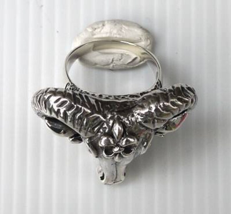 Ram Head Ring Ram Ring Animal Ring Silver Bone Ring - Etsy