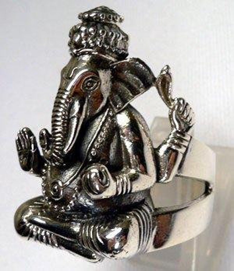 Ganesh Ring Sterling Silver Ganesha Ring Hindu Ring Amulet - Etsy