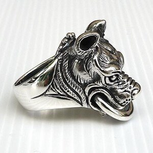 Pitbull Ring, Dog Ring, Dog Head Ring, Animal Ring, Silver Men's Ring ...