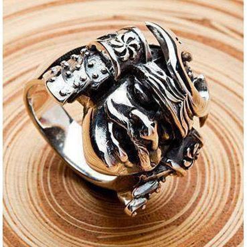 Sterling Silver Samurai Mask Rings - Etsy