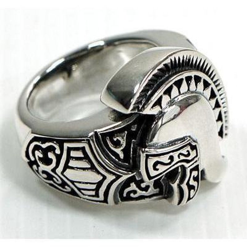 Sterling Silver Roman Warrior Helmet Ring - Etsy