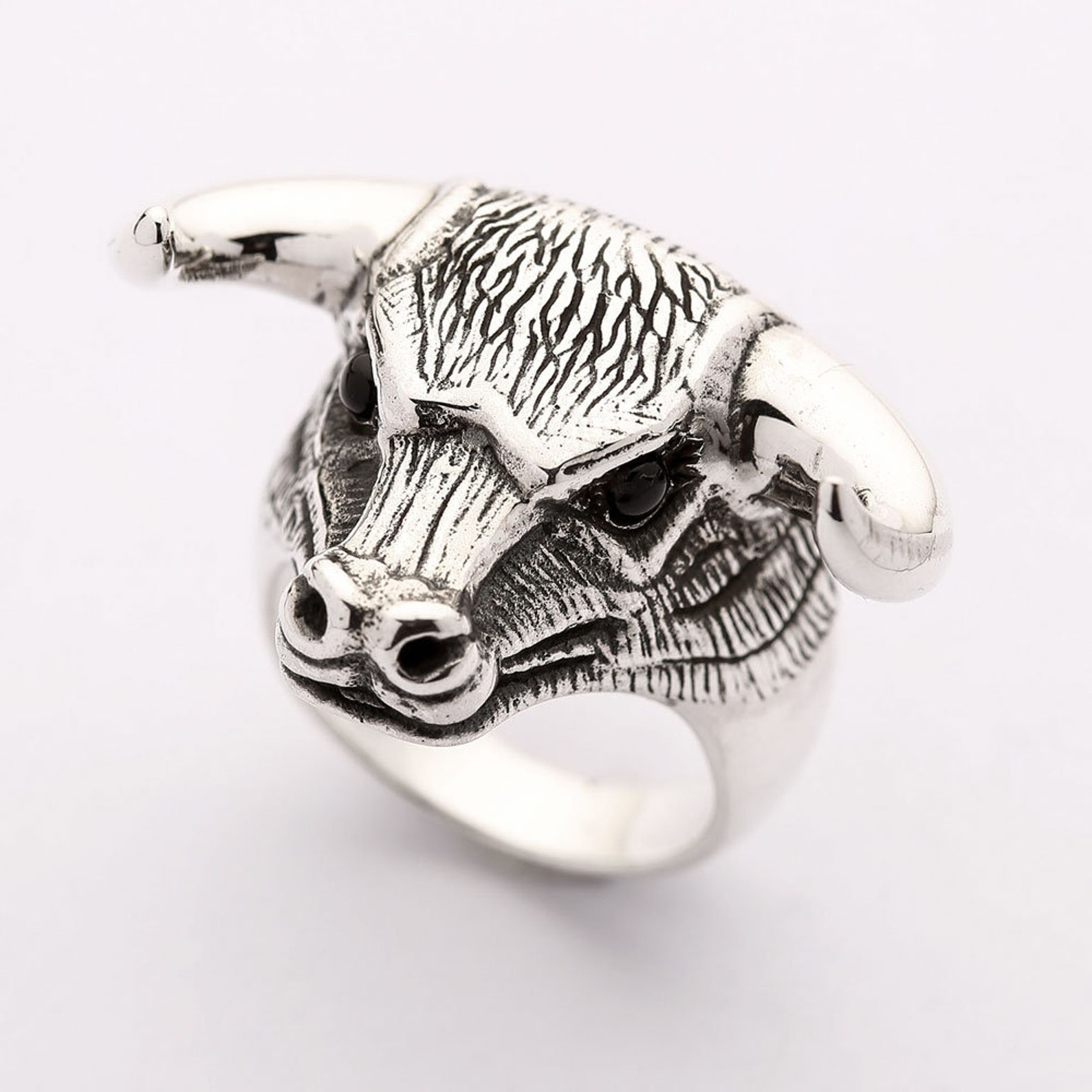 Taurus Ring Bull Ring Bull Head Animal Ring Sterling | Etsy