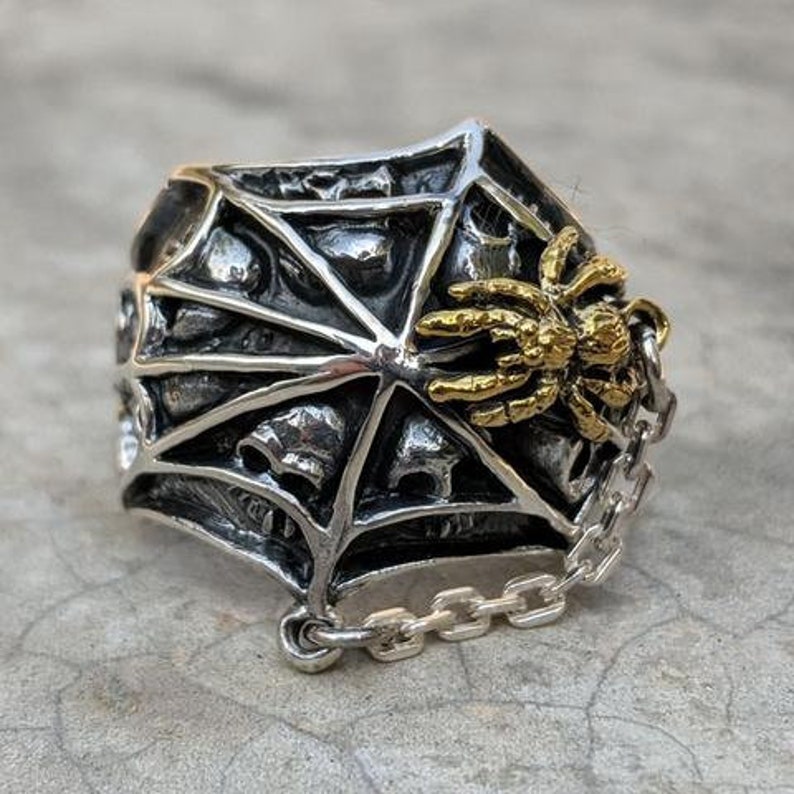 Spider Ring Silver Goth Ring Animal Ring Sterling 925 - Etsy