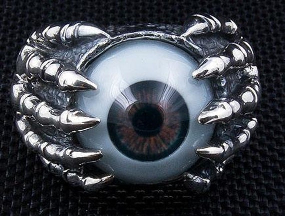 Silver Eyeball Ring Eye Ring Claw Ring Sterling Silver Evil | Etsy