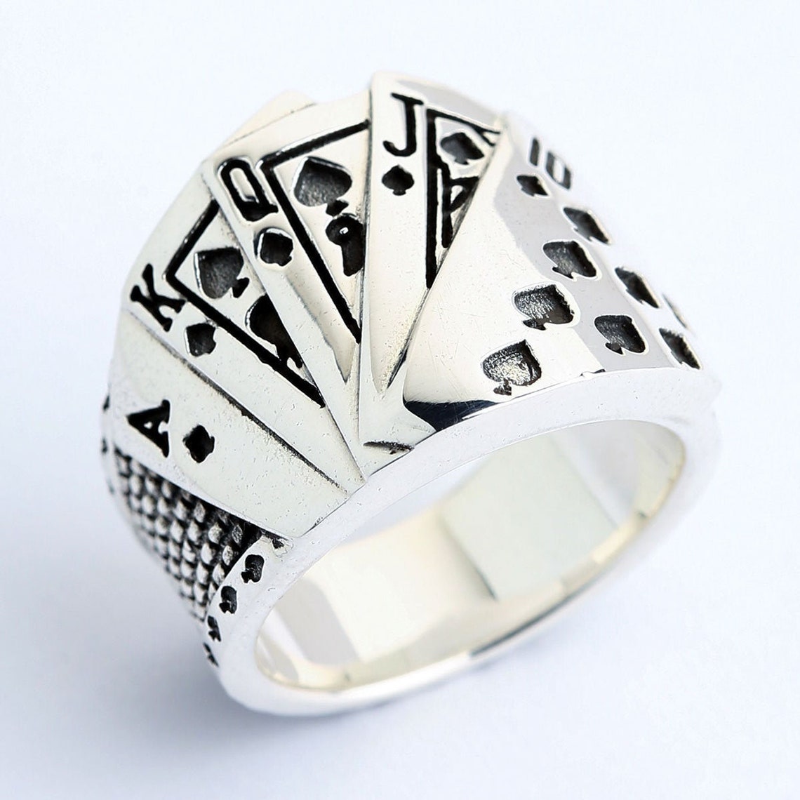 Jugando Card Ring Poker Ring 925 Sterling Silver Ring de - Etsy España