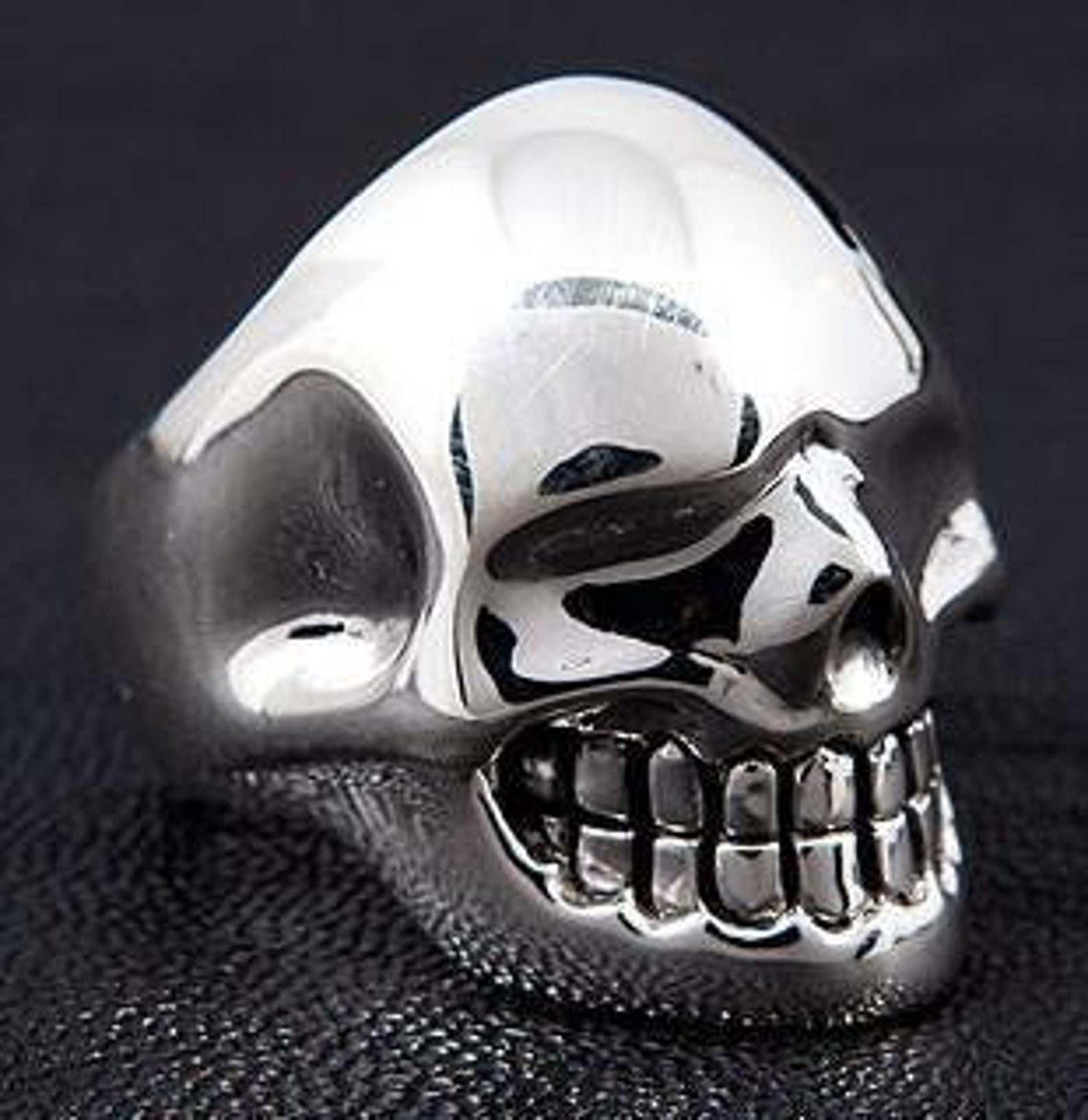 Biker Ring Designer Ring Metallic Skull Ring Groomsmen - Etsy