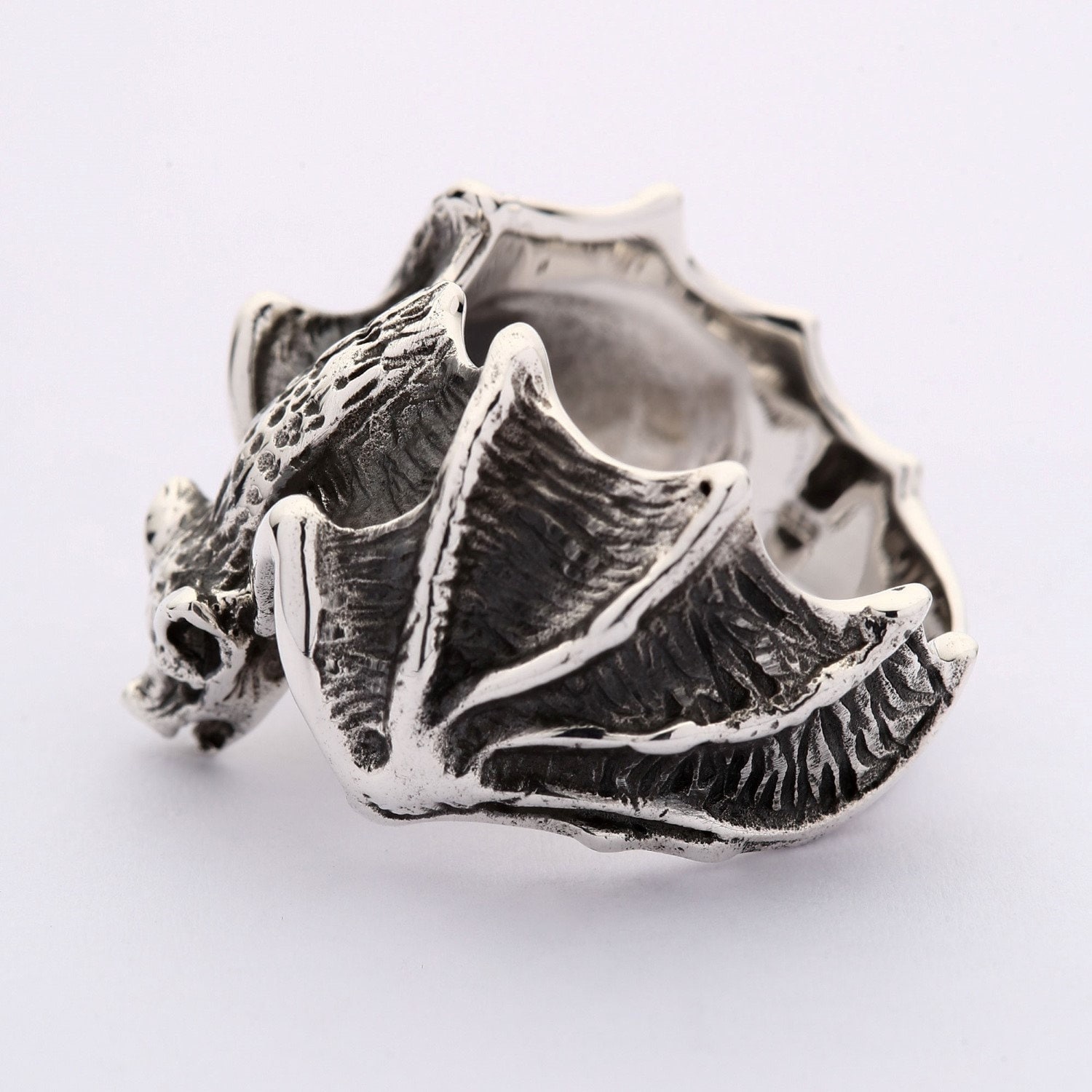 Bat Ring Sterling Silver Animal Ring Wings Ring Vampire | Etsy