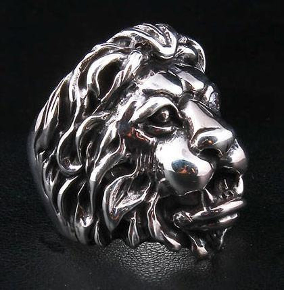 Silver Men's Ring Silver Animal Ring Lion Head Ring 925 | Etsy