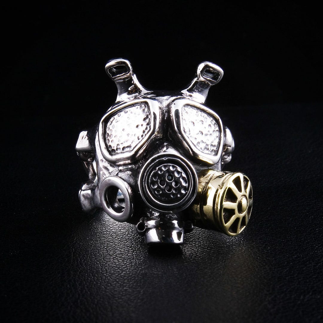 Gas Mask Ring, Soldier Ring, Army Ring, Silver Military Ring by ...