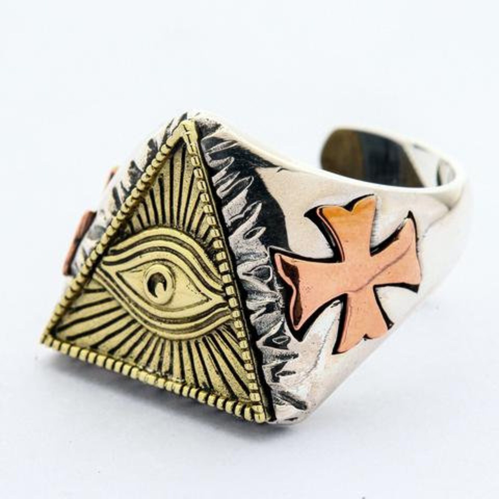 Eye of Providence Ring Sterling Silver Ring Brass Ring - Etsy