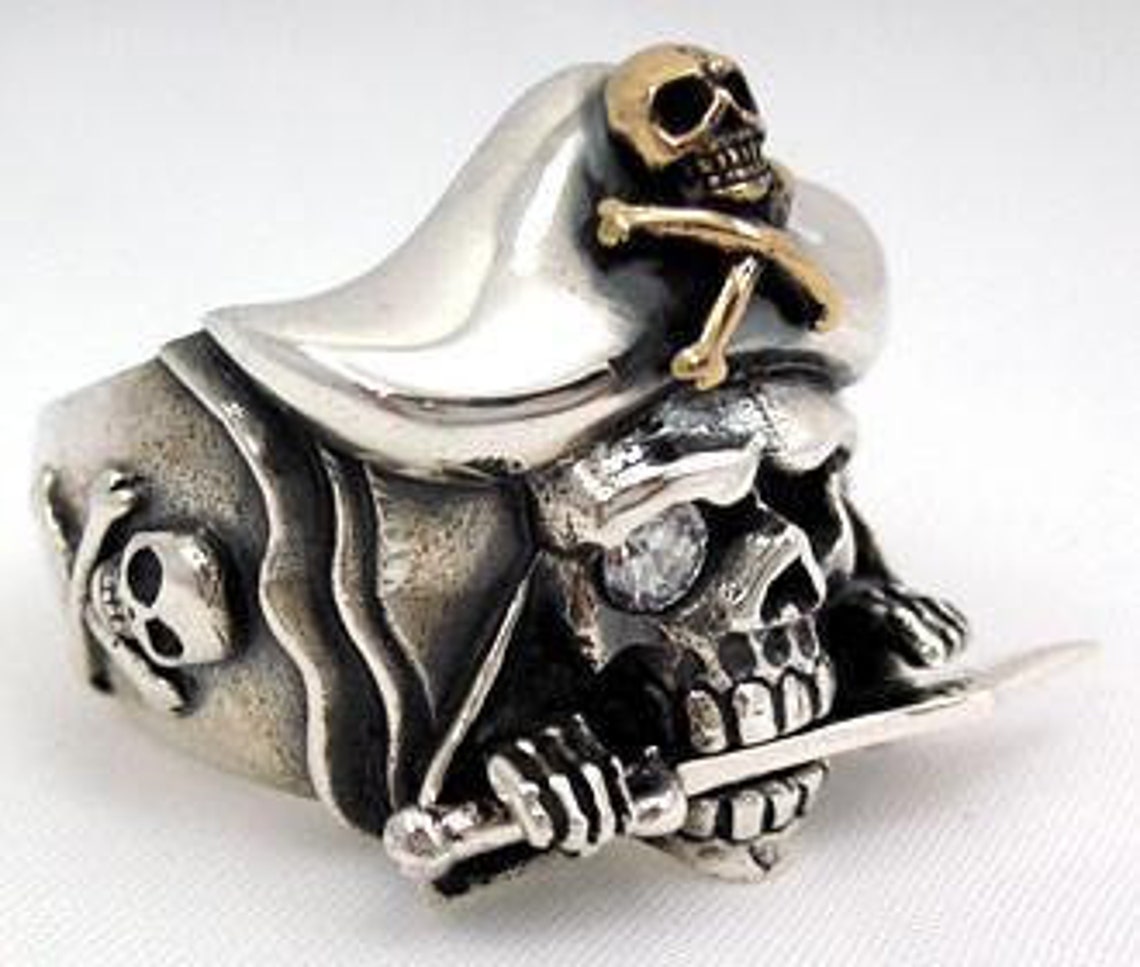 Pirate Ring Jack Sparrow Ring Rock and Roll Rings Skull | Etsy