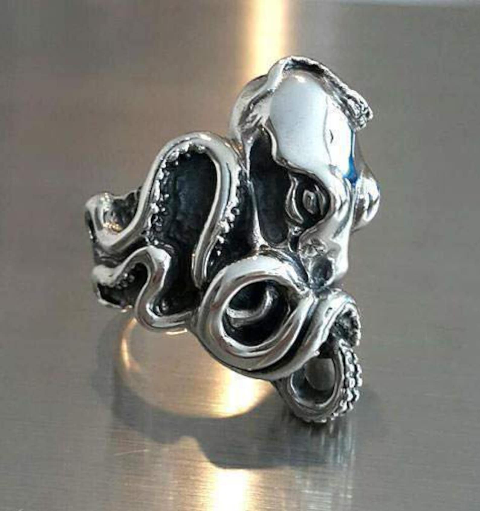 Silver Octopus Ring Silver Men's Rings 925 Sterling - Etsy UK